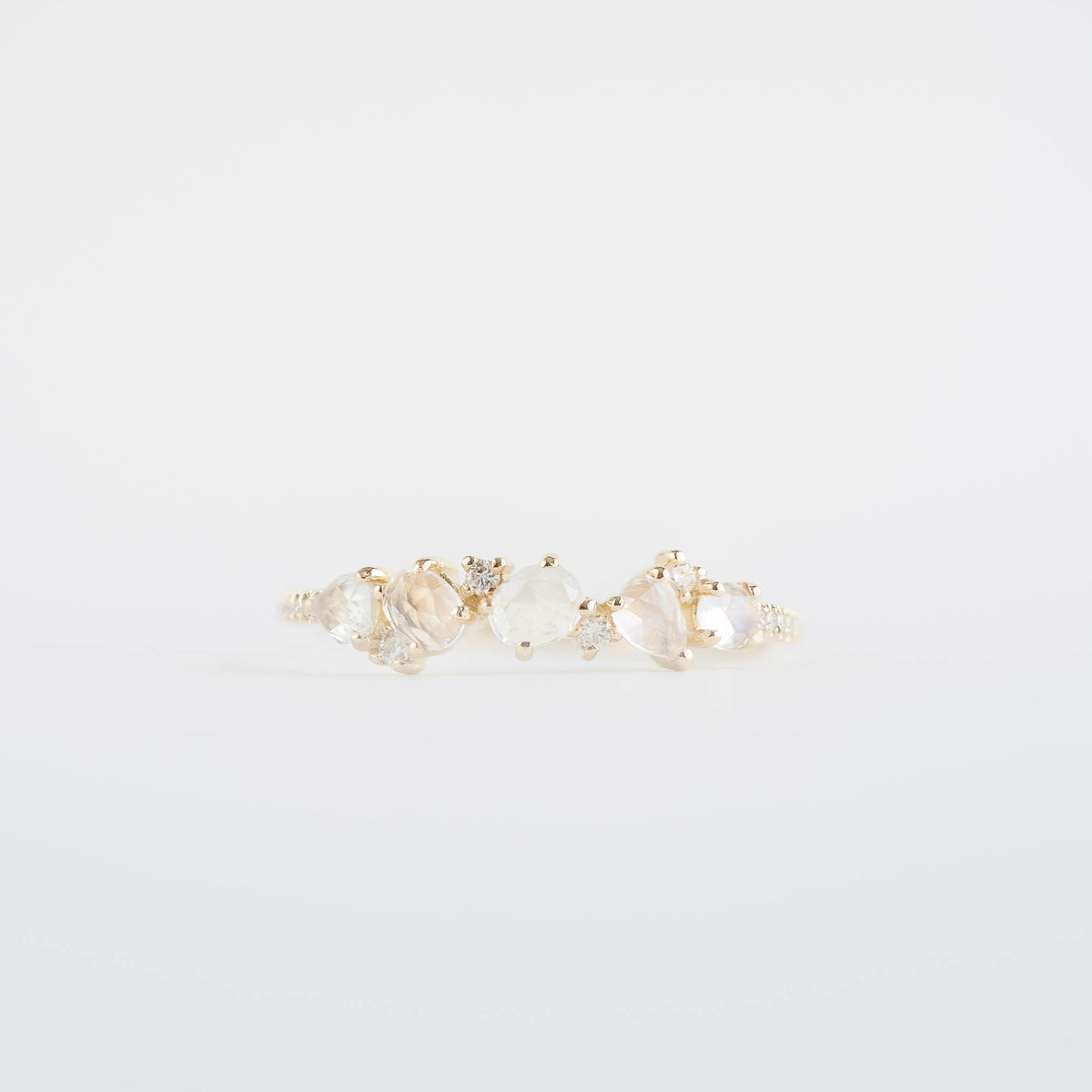 Clara Moonstone and Diamond Band Ring — Atheria