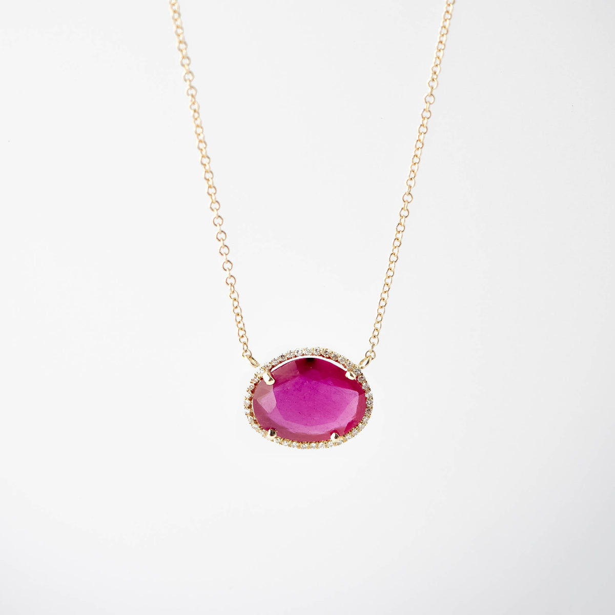 Madeline Faceted Ruby and Diamond Necklace — Atheria